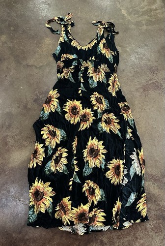 Women’s Forever 21 Sunflower Print Dress Size 2X Beautiful Multi Color ...