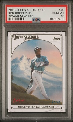 2023 Topps x Bob Ross: The Joy of Baseball Ken Griffey Jr WHITE /35 PSA ...