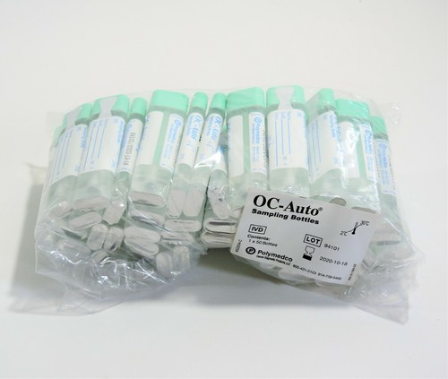 Polymedco OC-Auto FIT Test Sampling Bottles Quantity 50 Exp: 10-18-2020 ...