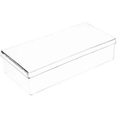 Pioneer Plastics 082C Clear Rectangular Plastic Container, 6.75" W x 3. ...