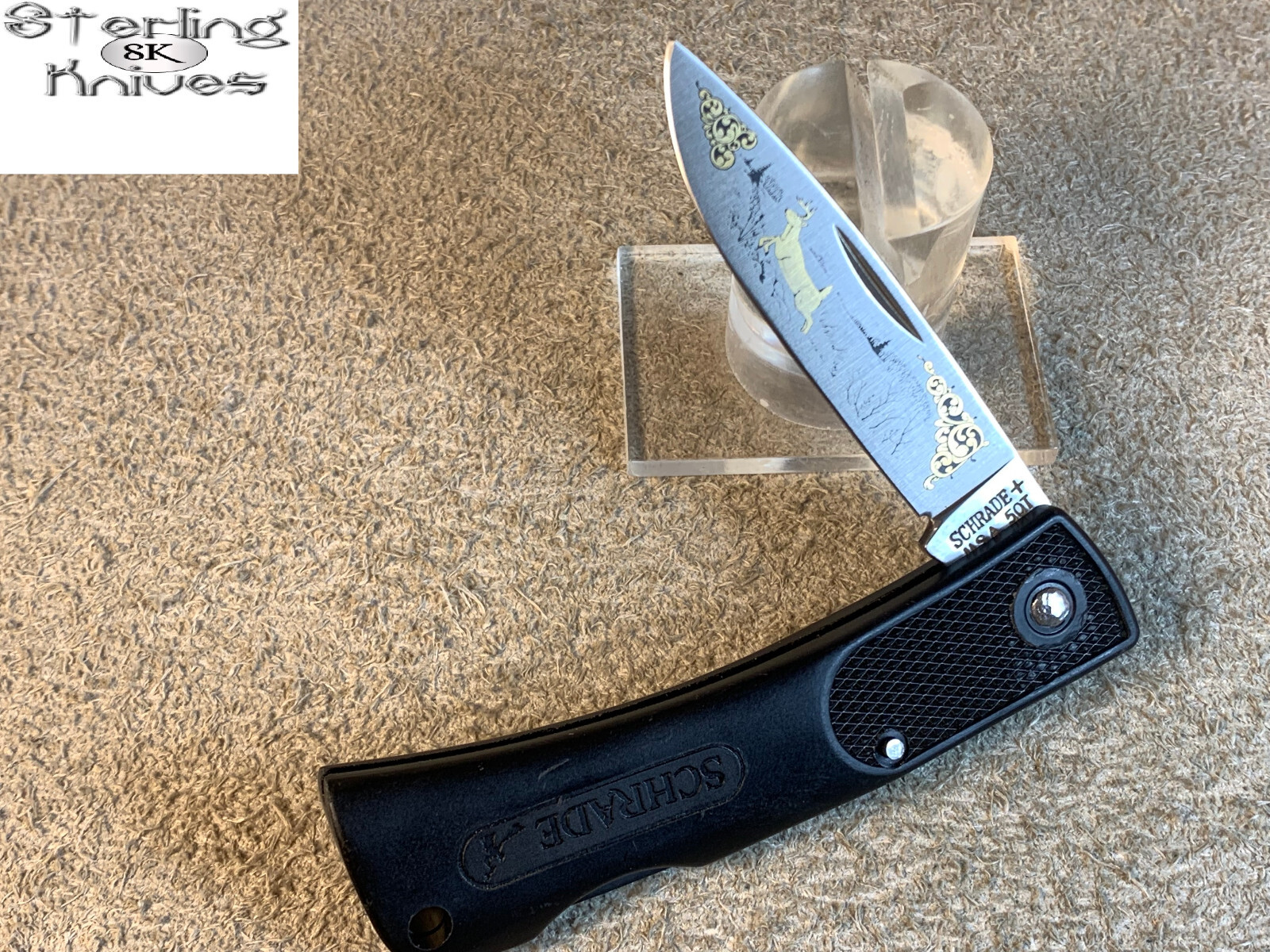 3-7/8" Closed Schrade+ U.S.A. SP3 With Custom 5OT Blade Build Lock-Back ...