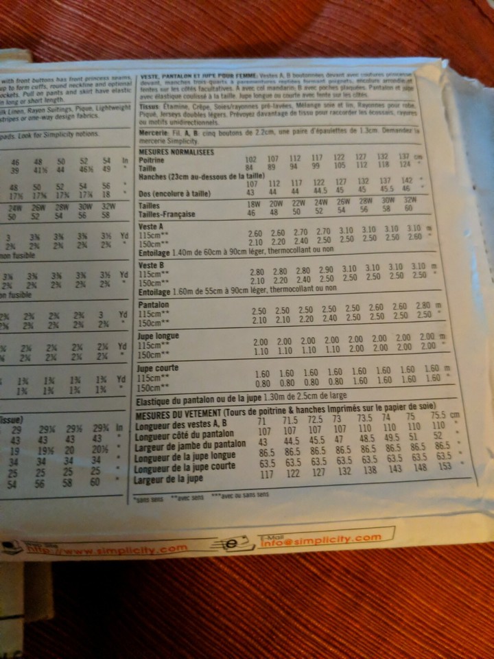 Simplicity 8045 Plus Womens Jacket Pants Skirt Sewing Pattern Uncut 18W ...