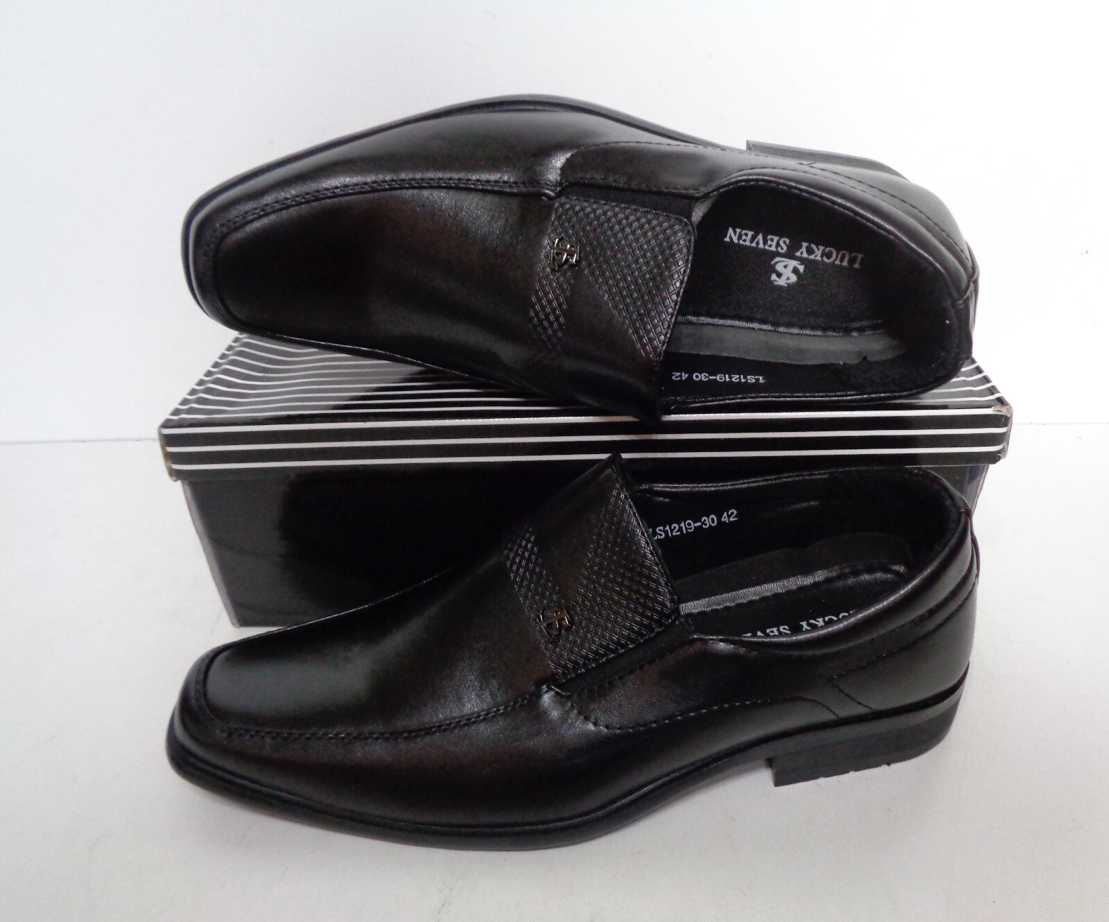 New Mens Black Formal Slip On Casual Formal Smart Shoes Loafer Dress ...