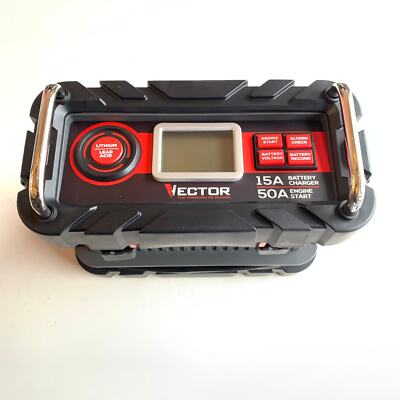 VECTOR 15 Amp Automatic 12V Battery Charger with 50 Amp Engine Start ...
