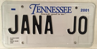 Vanity JANA JO license plate Janice Joseph Joe John Jon Jonathan Jan ...