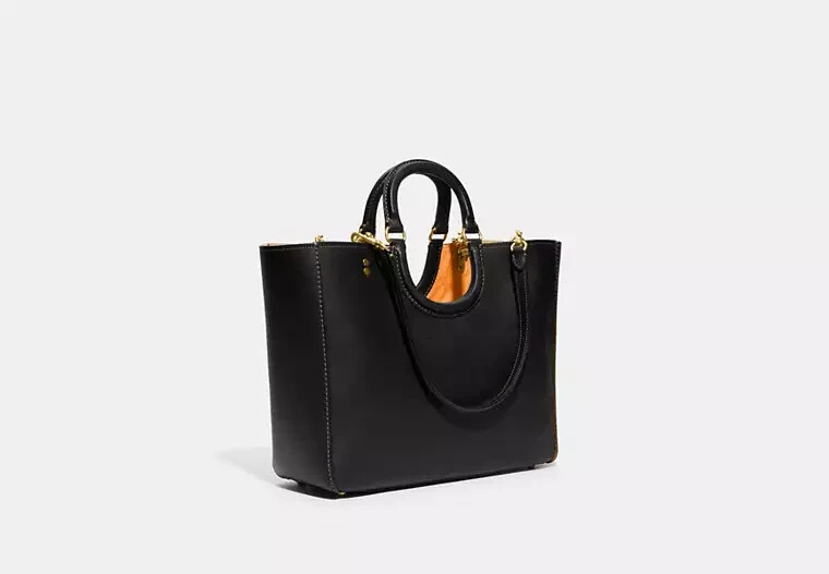 ️ COACH Rae Tote 2way Shoulder Bag CH787 Brass / Black Glovetanned ...