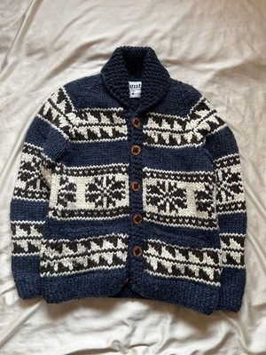 Kanata Cowichan Sweater Canadian Knit Cardigan Heavy Wool | eBay