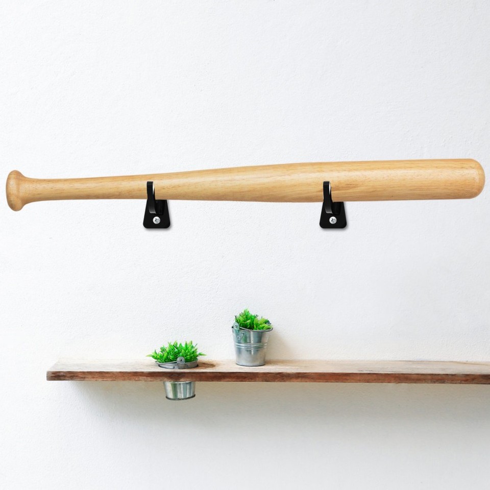 1 Pair Baseball Bat Wall Hanger Bat Hooks Wall Mount Holder Bracket Bat ...