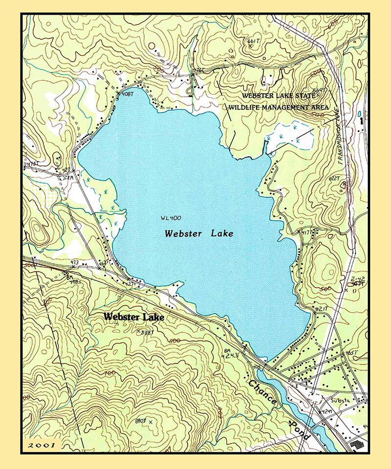 2001 Map of Webster Lake New Hampshire | eBay