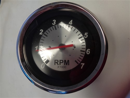 TELEFLEX 781182PDFB OVERSIZED TACHOMETER BLACK / SILVER FACE CHROME ...