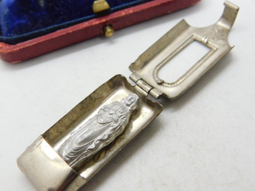 Religious Relic Saint in Chrome Metal Box Antique Art Deco c1920 | eBay UK