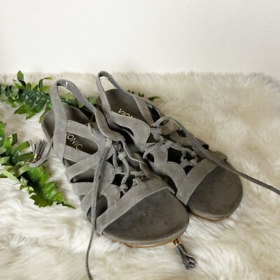 Vionic Kalie Gray Suede Wedge Slingback Sandals Size 8 | eBay