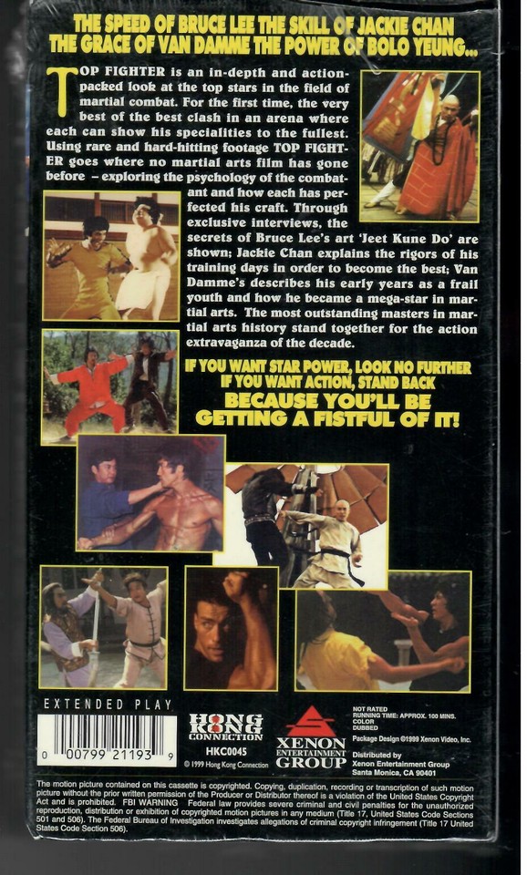 TOP FIGHTERS (VHS) Martial Arts NEW & SEALED -Bruce Lee, Jackie Chan ...