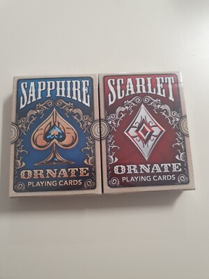Ornate Playing Cards Decks(Sapphire, Scarlet) | eBay