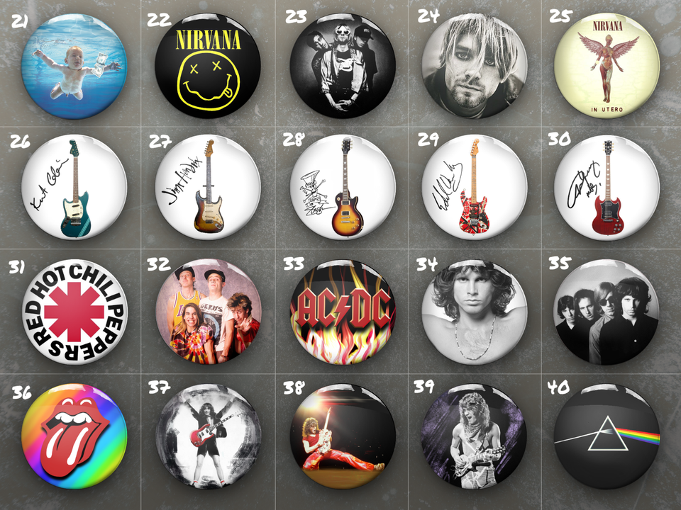 Rock Metal Music Band Pin Badges 32mm | Bands | Pins | Rock Bands ...