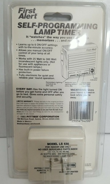 First Alert Self-programming Lamp Timer Model Ls530 up to 6 On/off ...