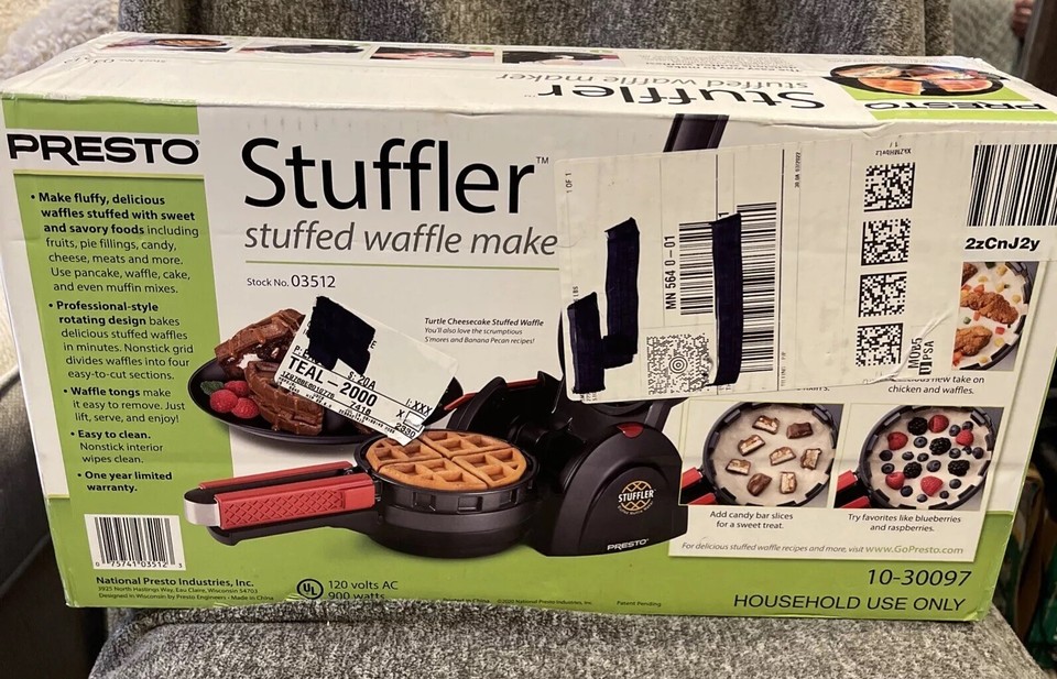 Presto 03512 Stuffler Stuffed Waffle Maker, Belgian NIB | eBay