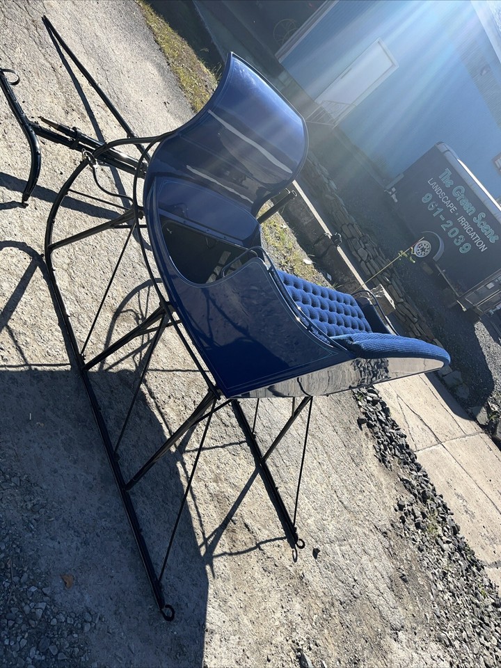 Antique Blue Restored Portland Cutter Sleigh With Shafts, Horse Drawn ...