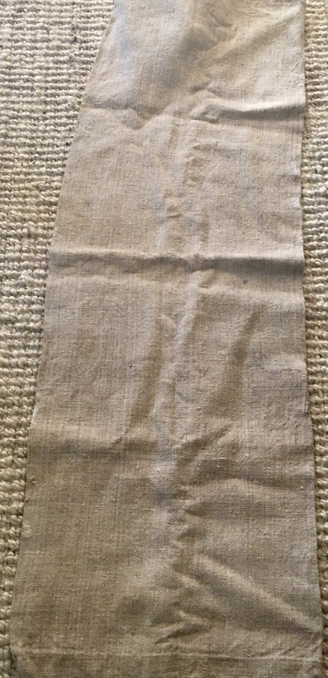 Antique French Country Loom Woven Linen Flax Fabric Farm Sack ~Red Mono ...