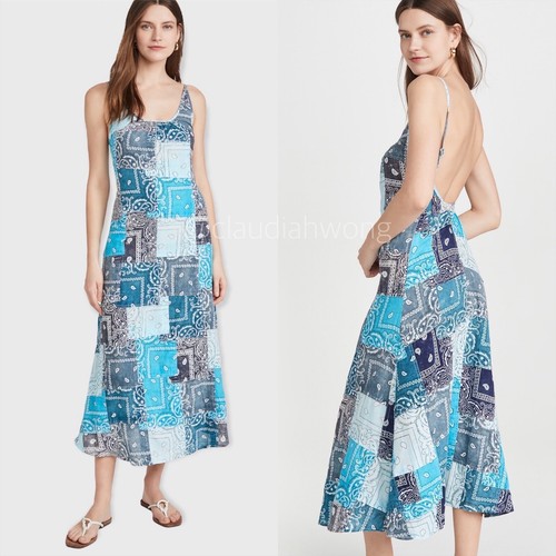 NWT $495 Free People RILEY VINTAGE Bandana Patchwork Quilted Blue Midi ...