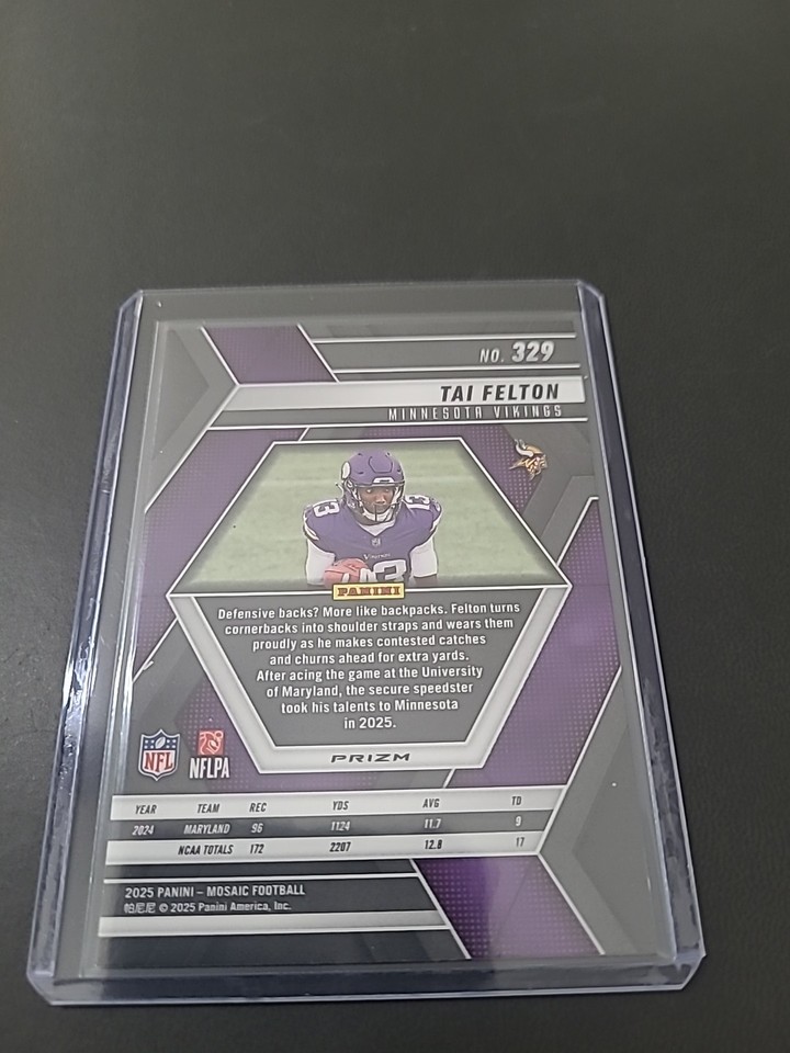 2025 Mosaic #329 Tai Felton Red White Stripes (RC) Vikings | eBay
