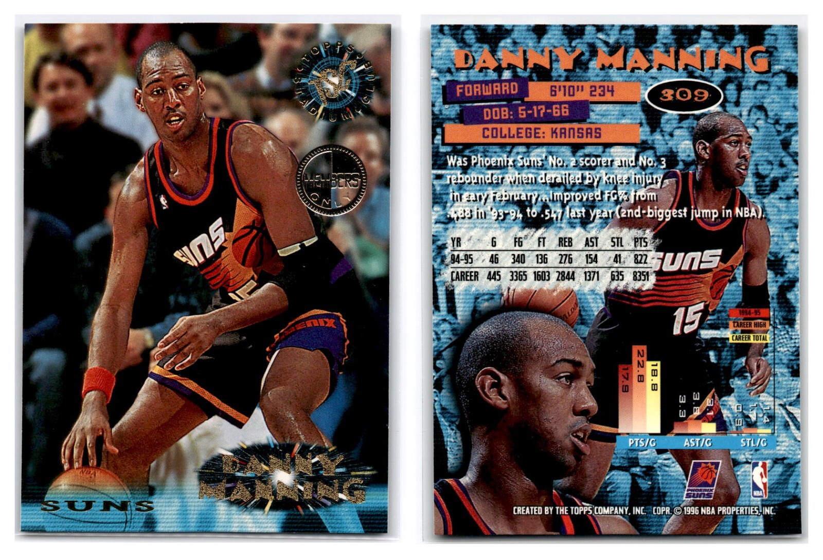 1995-96 Stadium Club Members Only #309 Danny Manning - Phoenix Suns | eBay