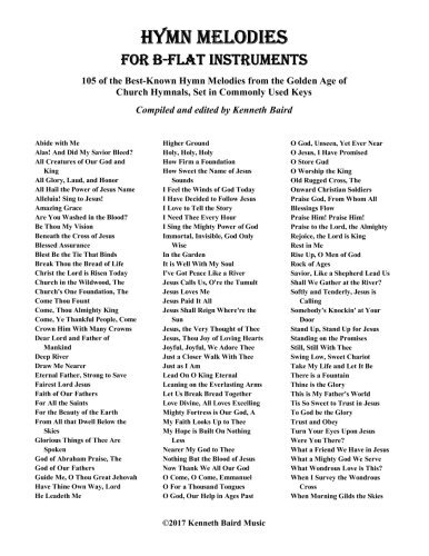 HYMN MELODIES FOR BB INSTRUMENTS: 105 OF THE BEST KNOWN By Kenneth ...