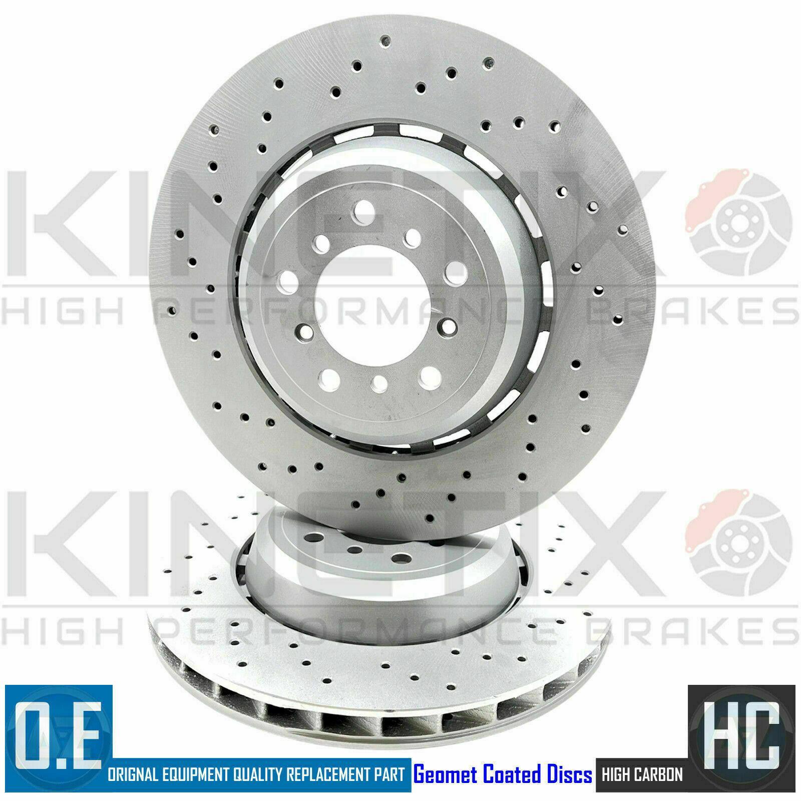 FOR BMW M3 E90 FRONT LEFT RIGHT DRILLED BRAKE DISCS SET 34112283801/ ...