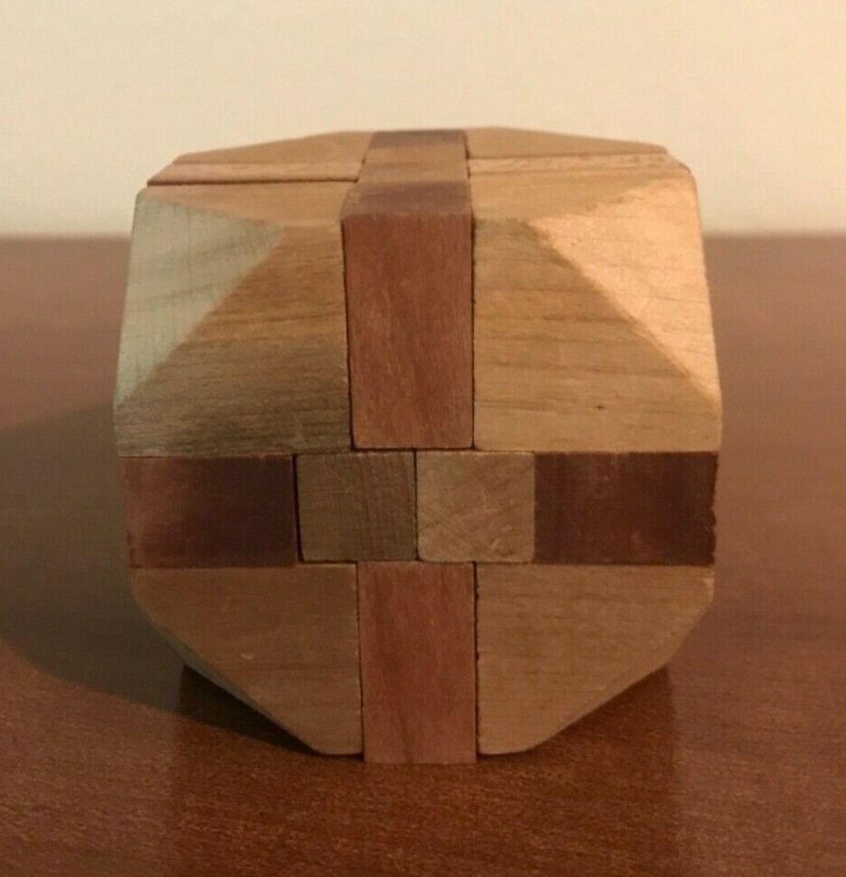 14 sided Wooden Puzzle (Similiar to the Wooden Burr Puzzle Cube) | eBay