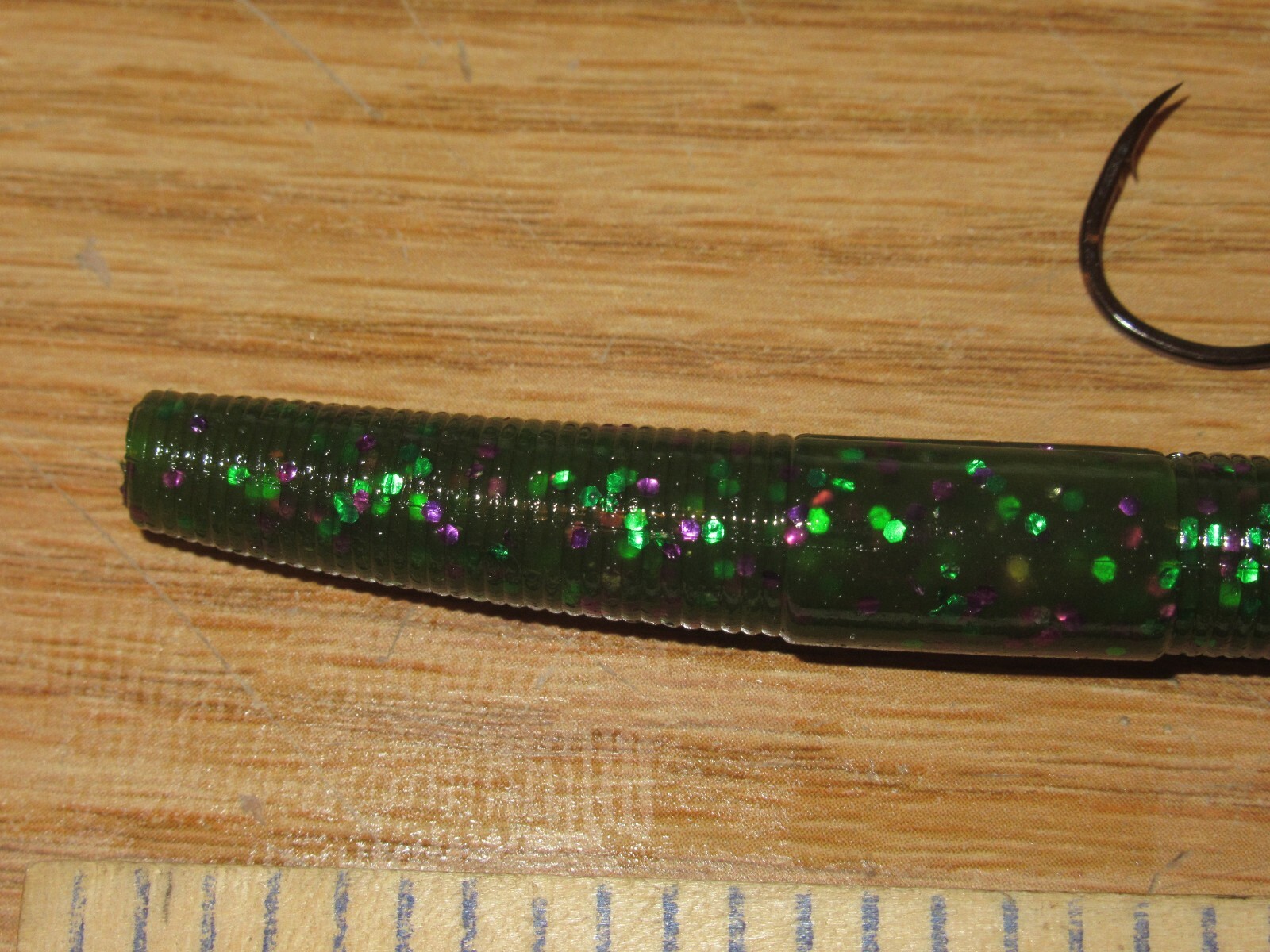 12 Yamamoto Senko Style 5" Worm Stick Bait Junebug Purple Gr Flake & 4 ...