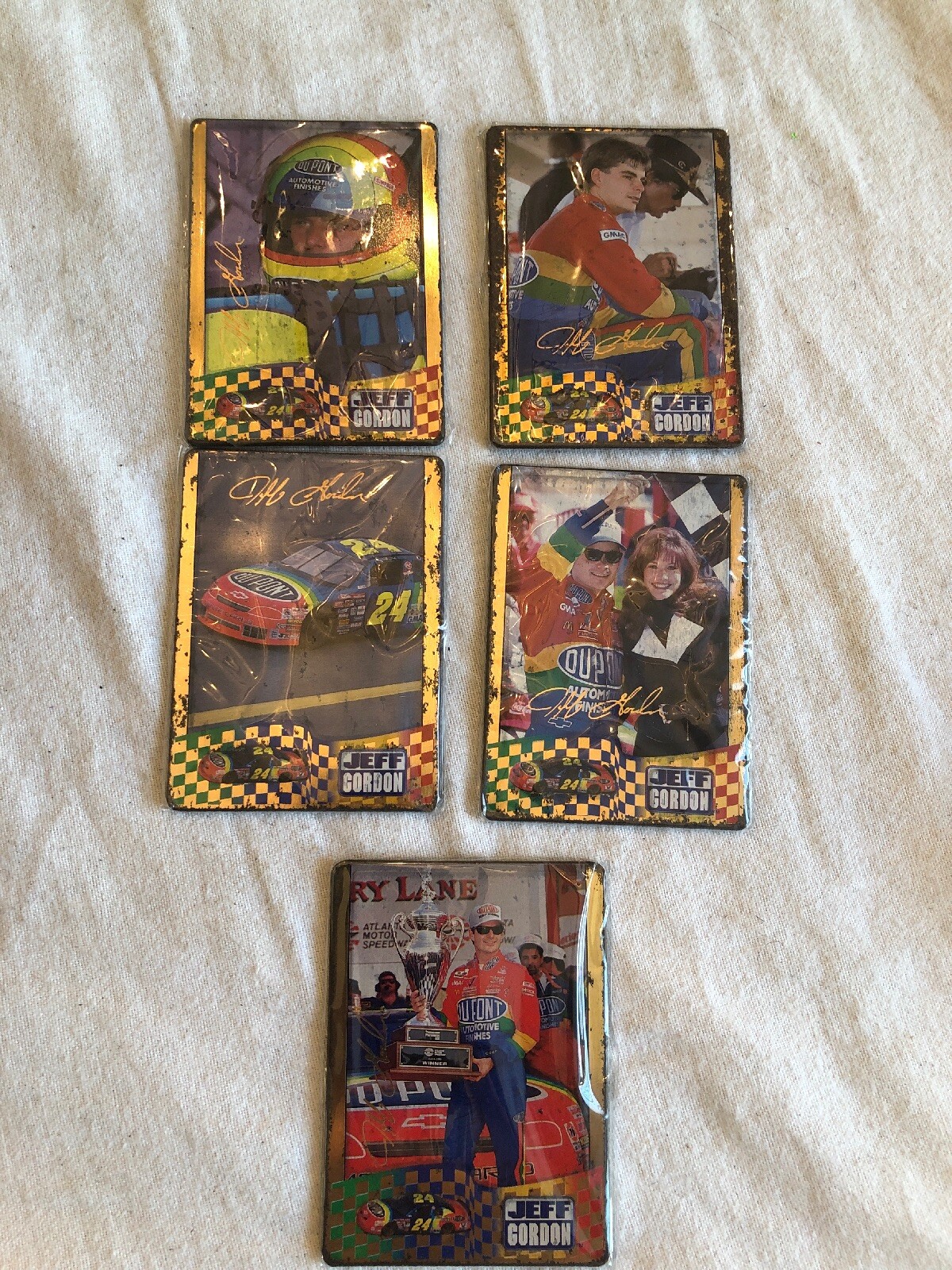 Metallic Impressions #24 Jeff Gordon 5 Embossed Metal Collector Cards ...