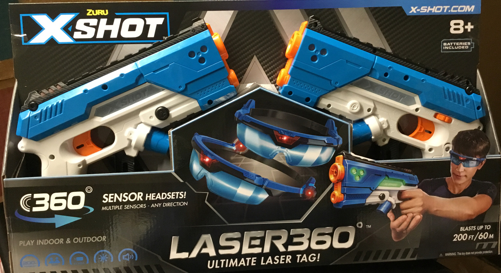 X Shot - Ultimate Laser 360° Laser Tag Game by ZURU Two Guns & Headsets ...