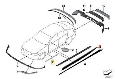 BMW G20 G14 G15 G05 Decal kit Sticker "M - Performance" 51142461811 NO ...