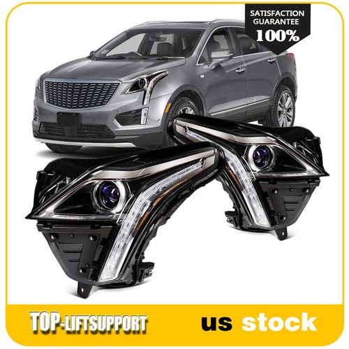 LED Headlights Assembly For 2017-2018 Cadillac XT5 Black Housing w ...