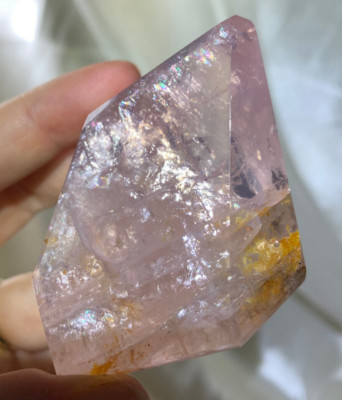 HIGH GEM GRADE BRAZILIAN PEACH STAR ROSE QUARTZ FACET CUT CRYSTAL ...