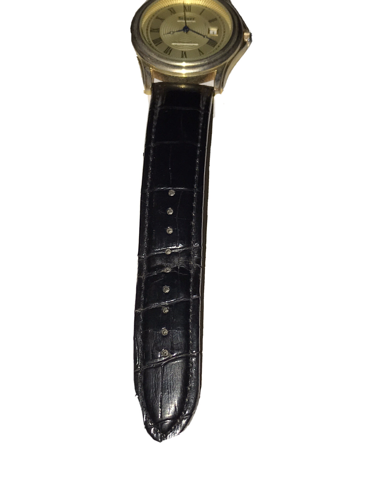 Stauer Mens Watch 17961 Leather Black Band Water Resistant 3ATM Japan ...