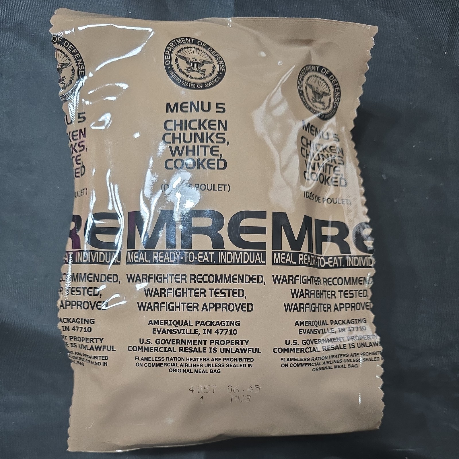 Mre Menu 5 Ration Pack US Military SHTF Prepping Survival Camping ...
