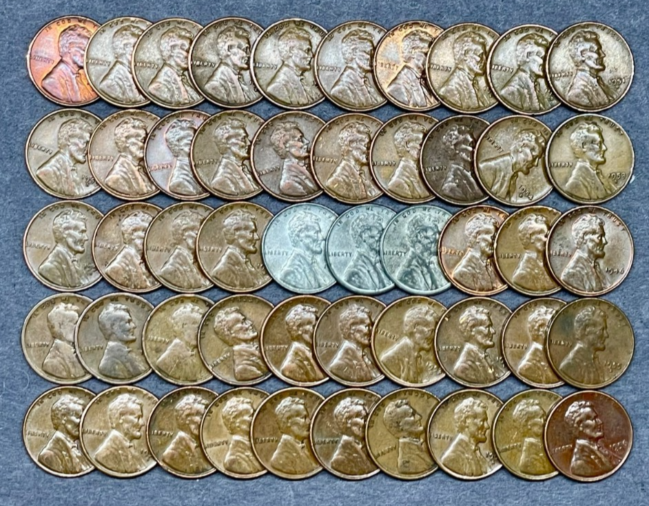 Wheat Penny Rolls WITH STEEL WHEAT PENNIES INCLUDED ~ Mixed Dates 1909 ...