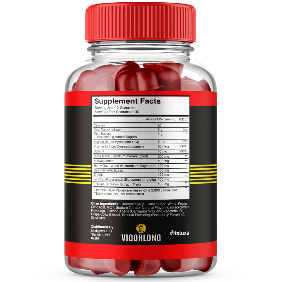 (3 Pack) VigorLong Male Gummies, Vigor Long Advanced Men Performance ...