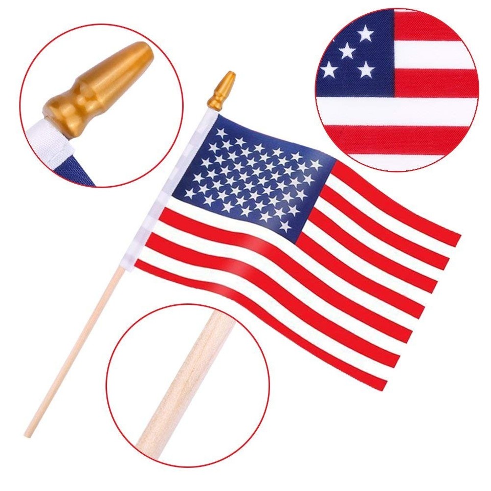 Small American Flags on Stick,65 American Flags Hand Held Mini US Flags ...