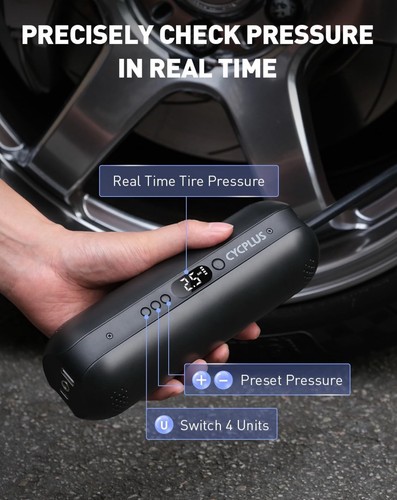 CYCPLUS DC/AC 2-in-1 Tire Inflator Portable Air Compressor,Max 150 PSI ...