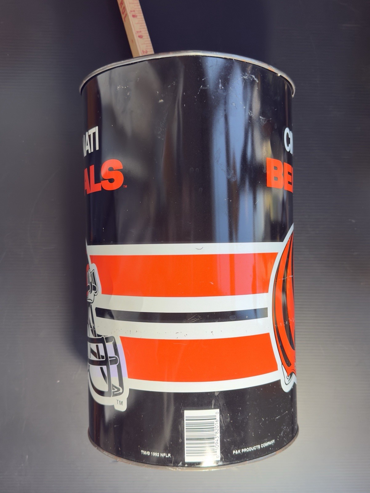 CINCINNATI BENGALS METAL WASTE BASKET 1992 VINTAGE TRASH CAN | eBay