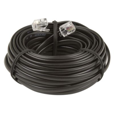 10m Jackson RJ12 to RJ12 Modular Extension Lead Telephone Black 6P4C | eBay