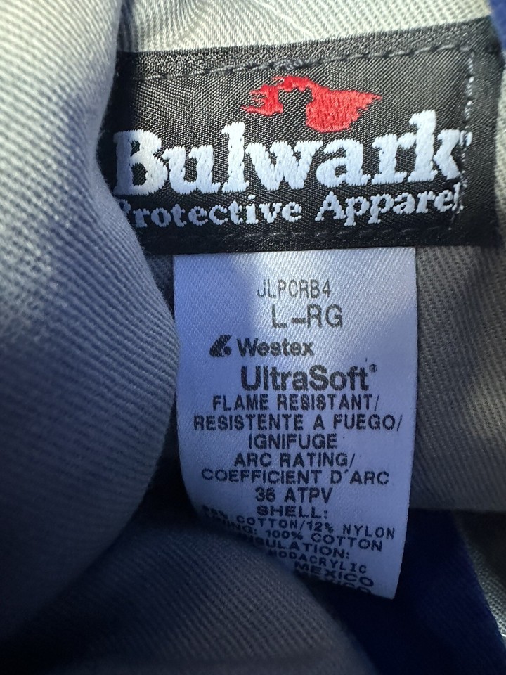 Bulwark 2112 Flame Resistant Water Repellant Jacket Size Large NWT Free ...