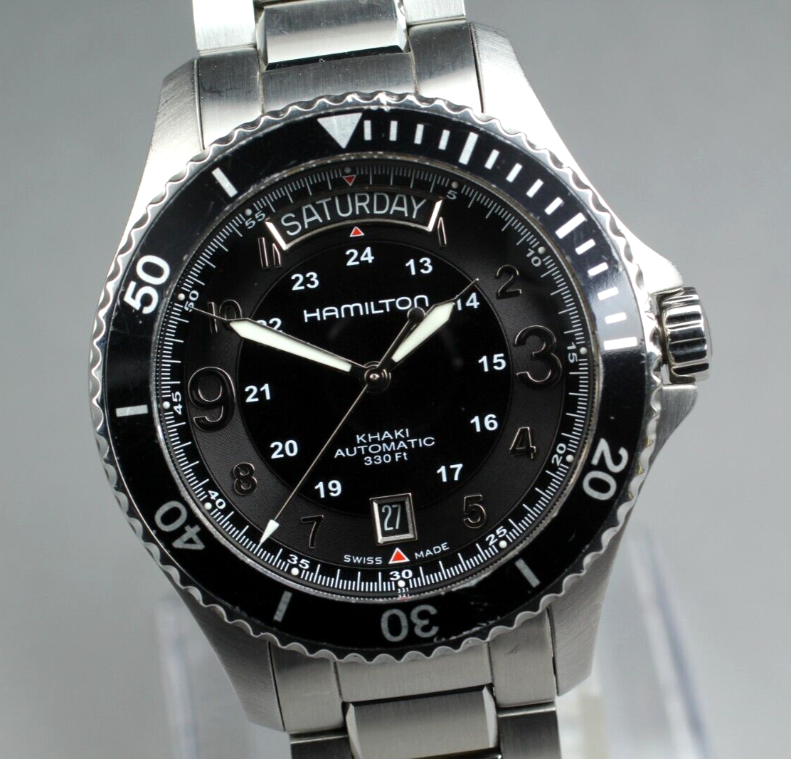 【NEAR MINT】 Hamilton Khaki Scuba H645150 Day/Date Automatic Men's Watch ...