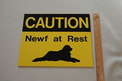 CAUTION Newf at Rest - Dog Sign 8"x10" Wood Plaque Newfoundland | eBay