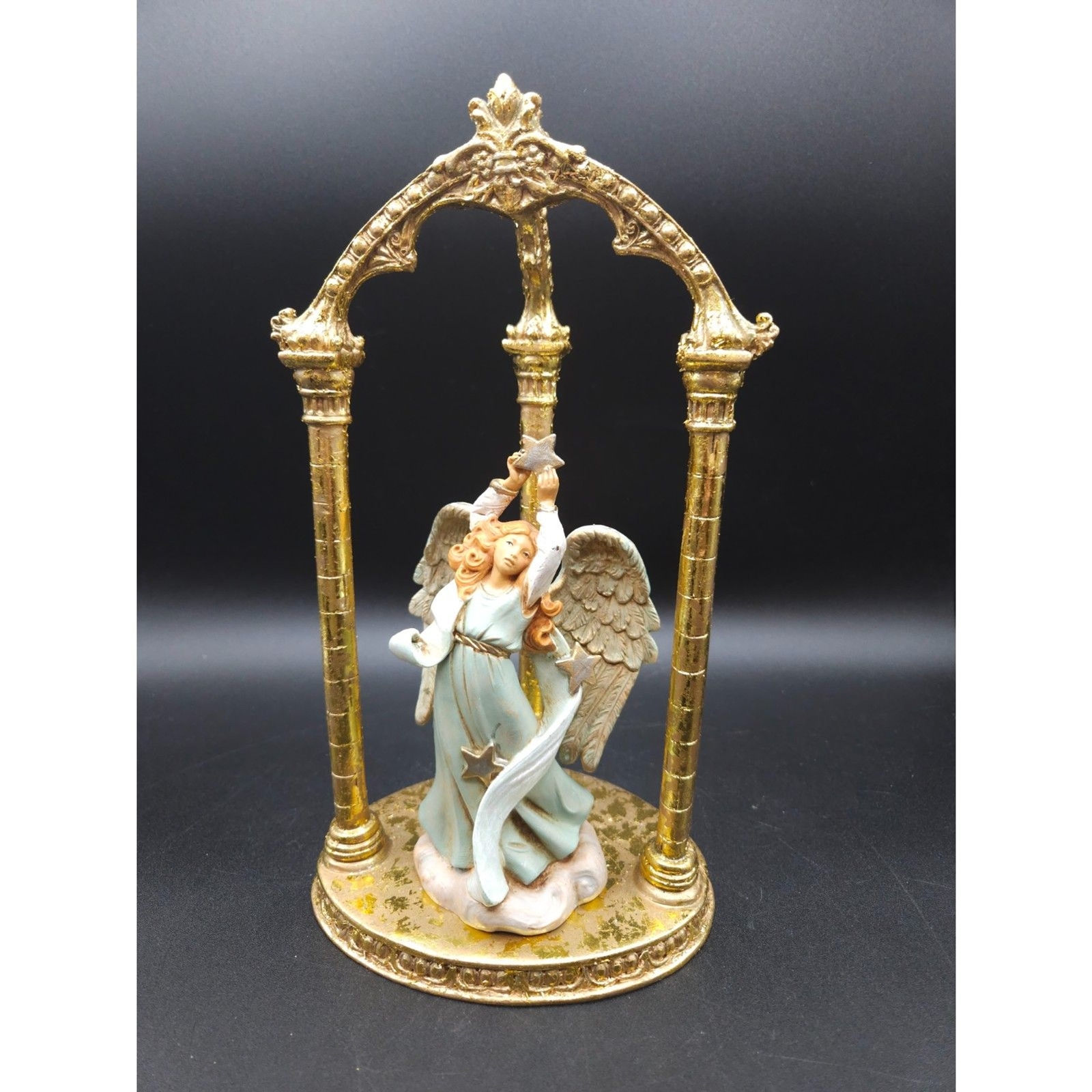 Vtg Fontanini Heirloom Nativity Estella With Cathedral Arch Angel ...