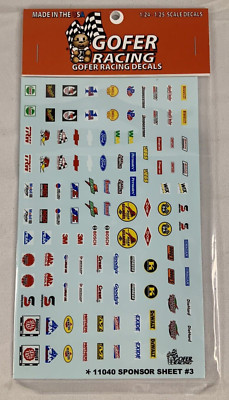 GOFER RACING DECALS sponsor sheet #3 1:24 1:25 CAR MODEL ACCESSORY ...