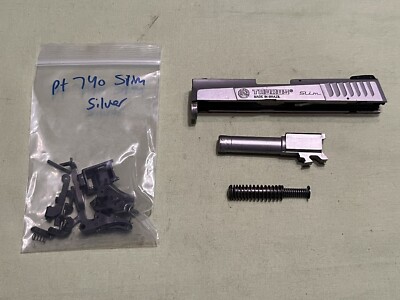 USED OEM TAURUS PT740 SLIM SILVER SLIDE BARREL LOWER PARTS TRIGGER ...