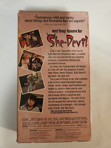She Devil VHS 1992 Comedy Cult Classic Roseanne Barr Meryl Classic Movie Film 23568087528 | eBay